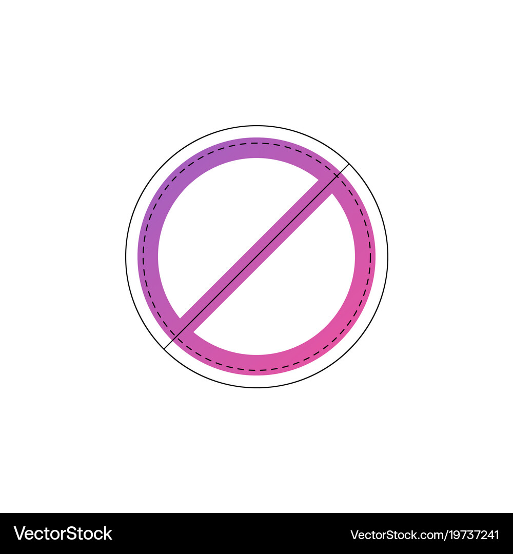 Neon prohibition or no sign line icon Royalty Free Vector