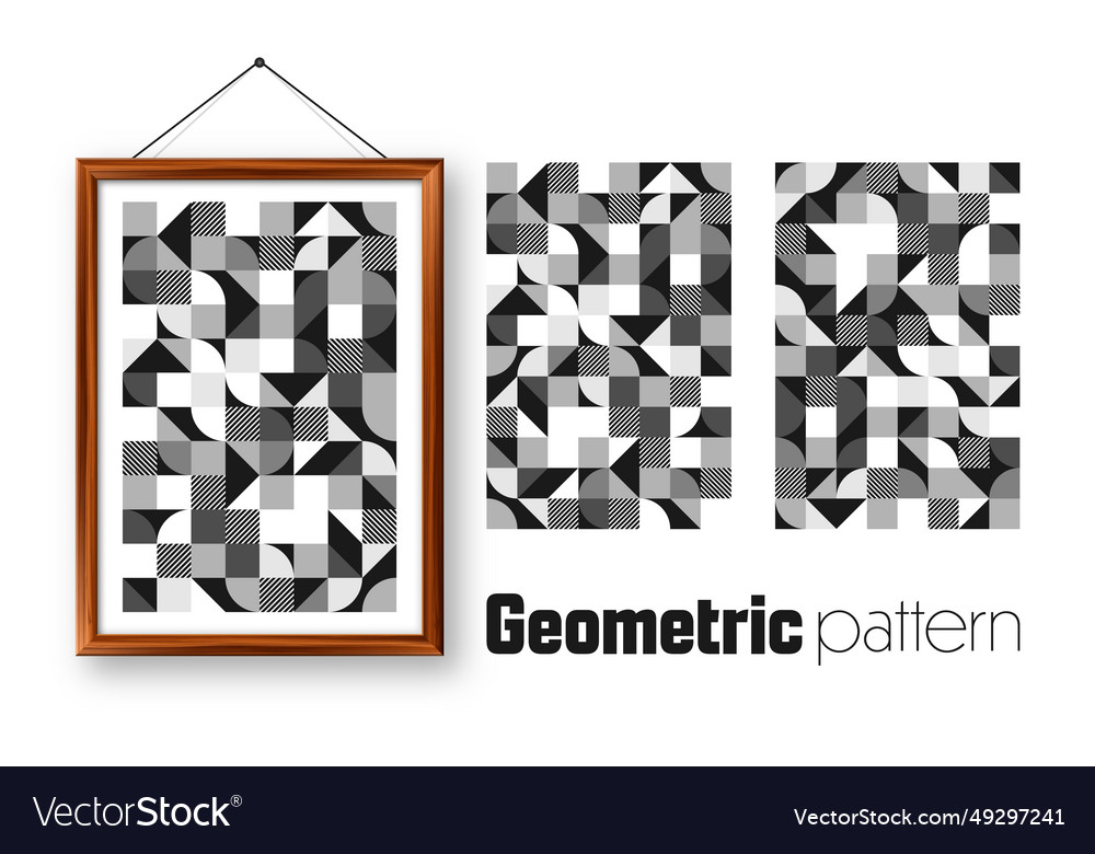 Picture frame with geometric trendy pattern Vector Image