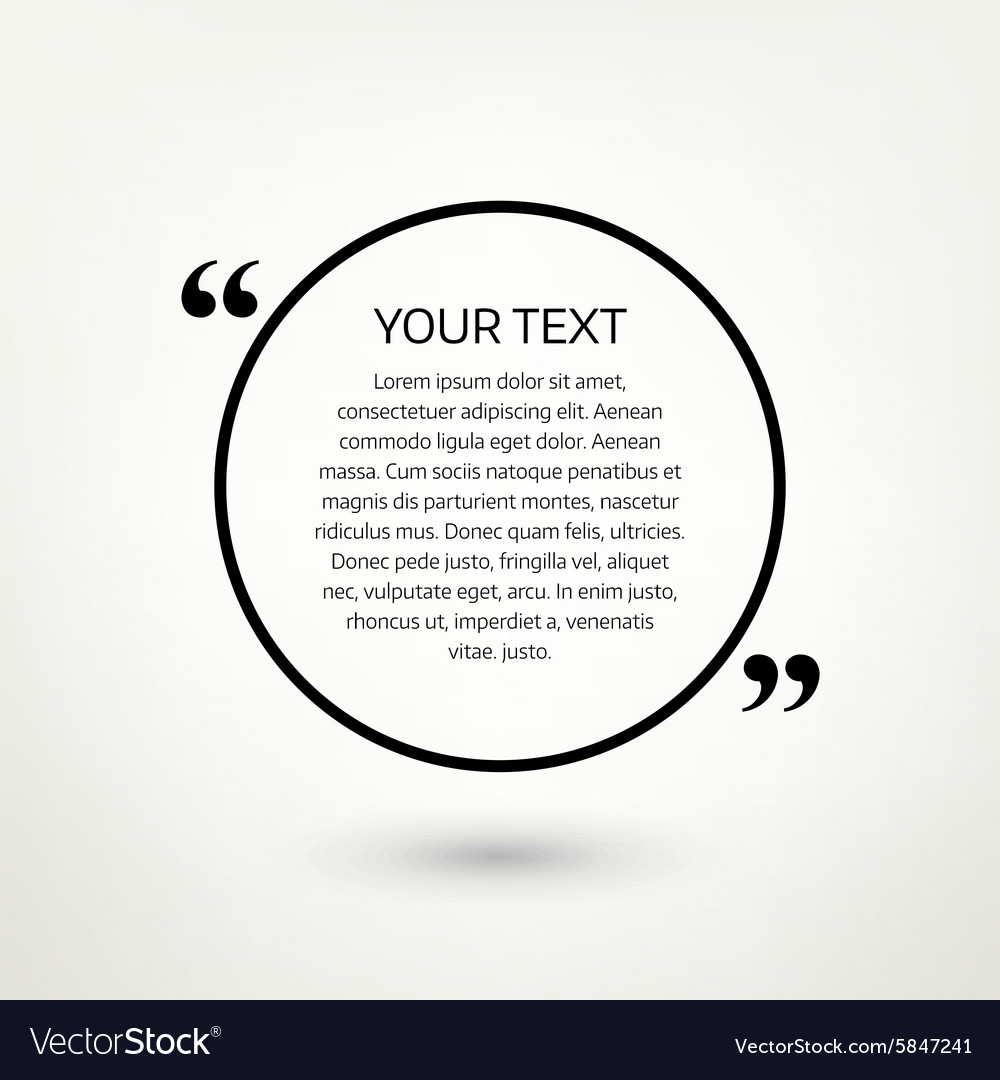Round quote text bubble Royalty Free Vector Image