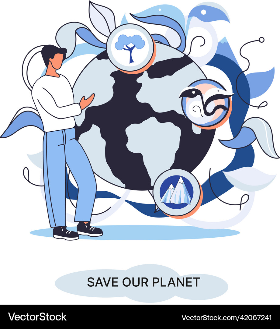 Save our planet ecological metaphor earth day Vector Image