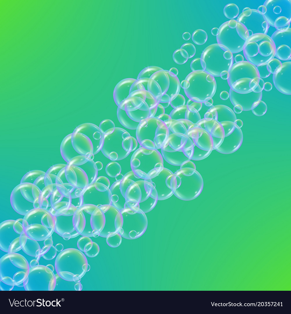 Shampoo bubbles on gradient background Royalty Free Vector
