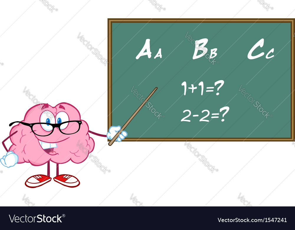 Smart brain teaching Royalty Free Vector Image