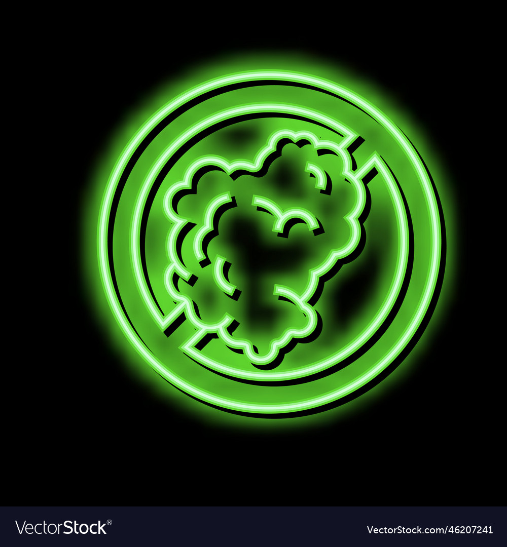 Smoking Prohibition Sign Neon Glow Icon Royalty Free Vector