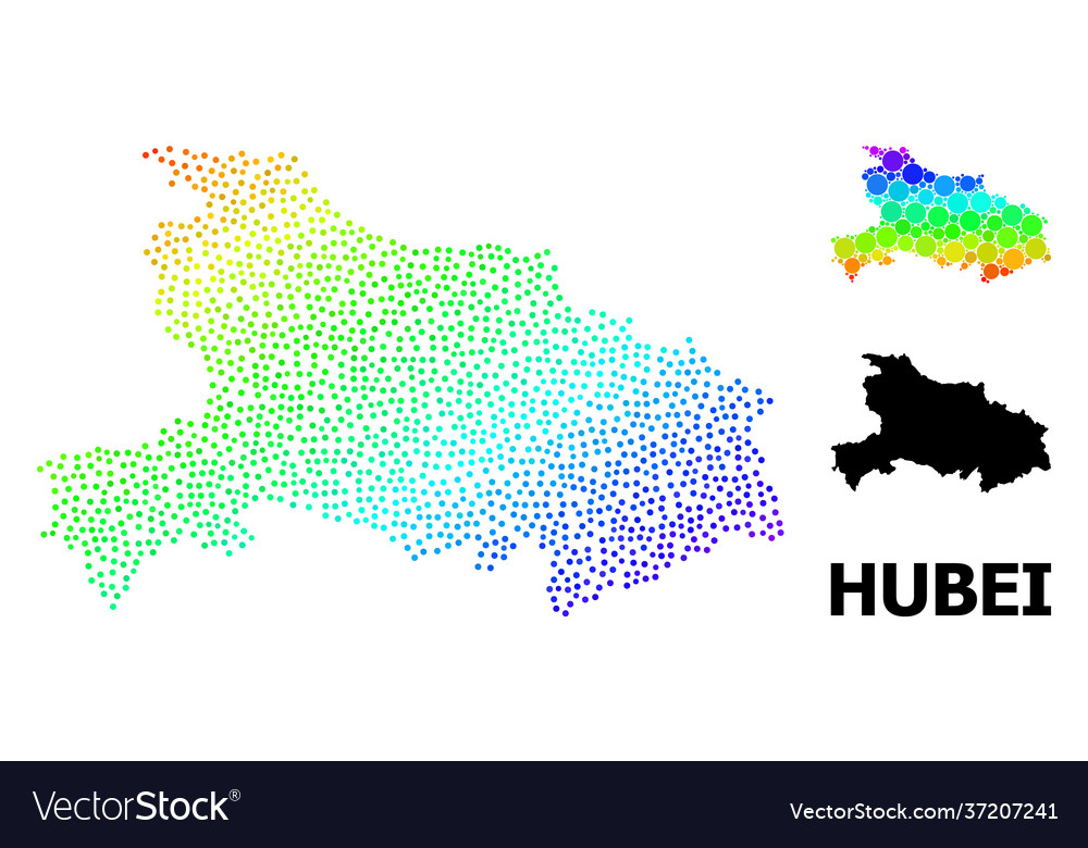 Spectrum gradient pixelated map hubei Royalty Free Vector Spectrum gradient pixelated map hubei Royalty Free Vector