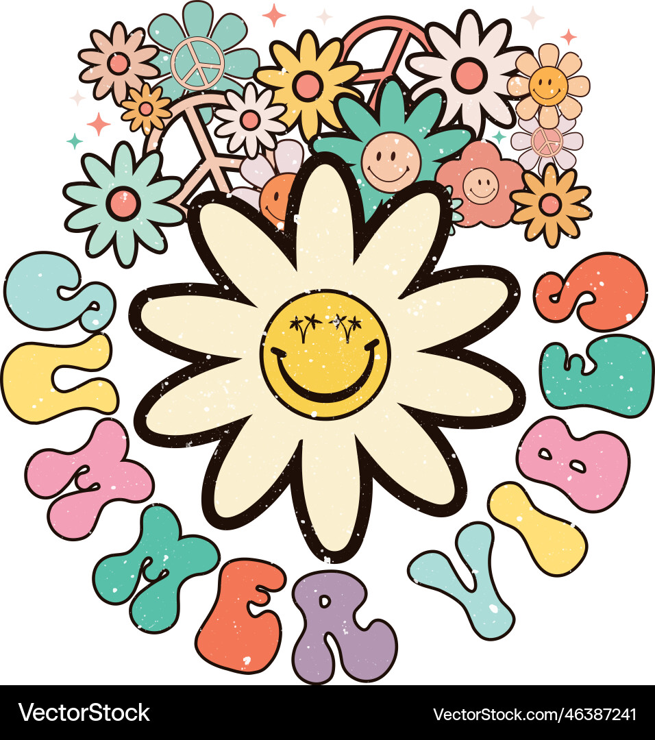 Summer vibes retro png Royalty Free Vector Image