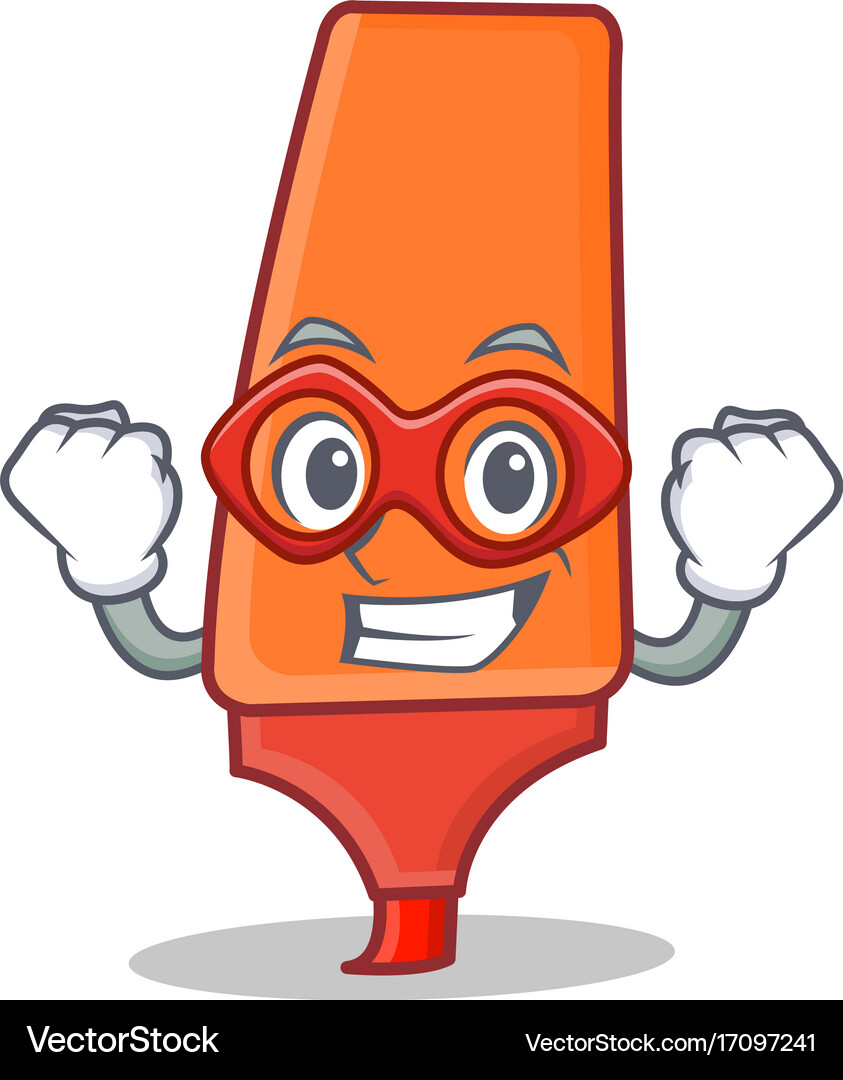 Super hero highlighter cartoon character style Vector Image