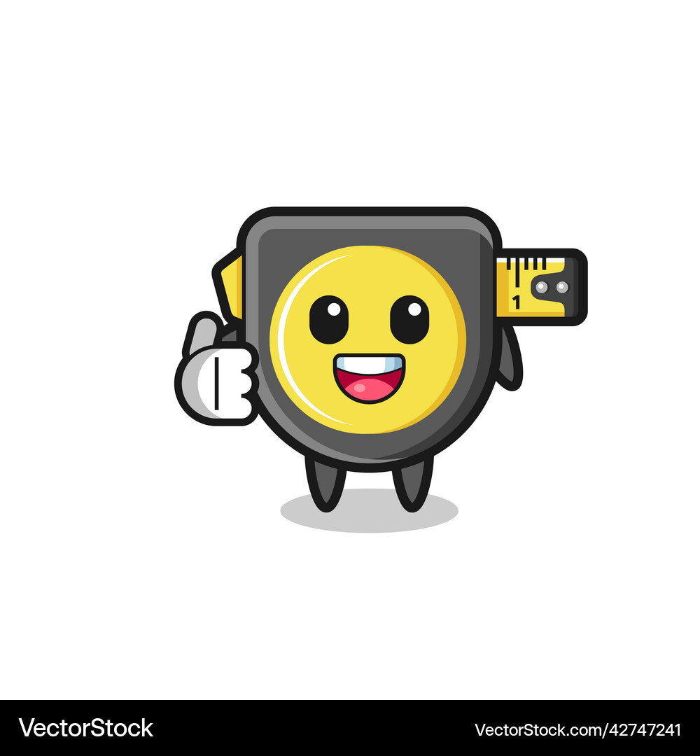 Tape measure mascot doing thumbs up gesture Vector Image