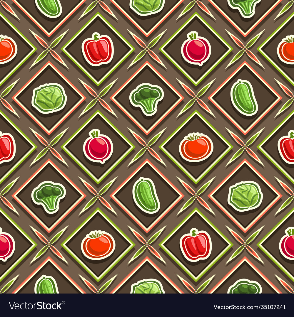 Vegetable seamless pattern Royalty Free Vector Image