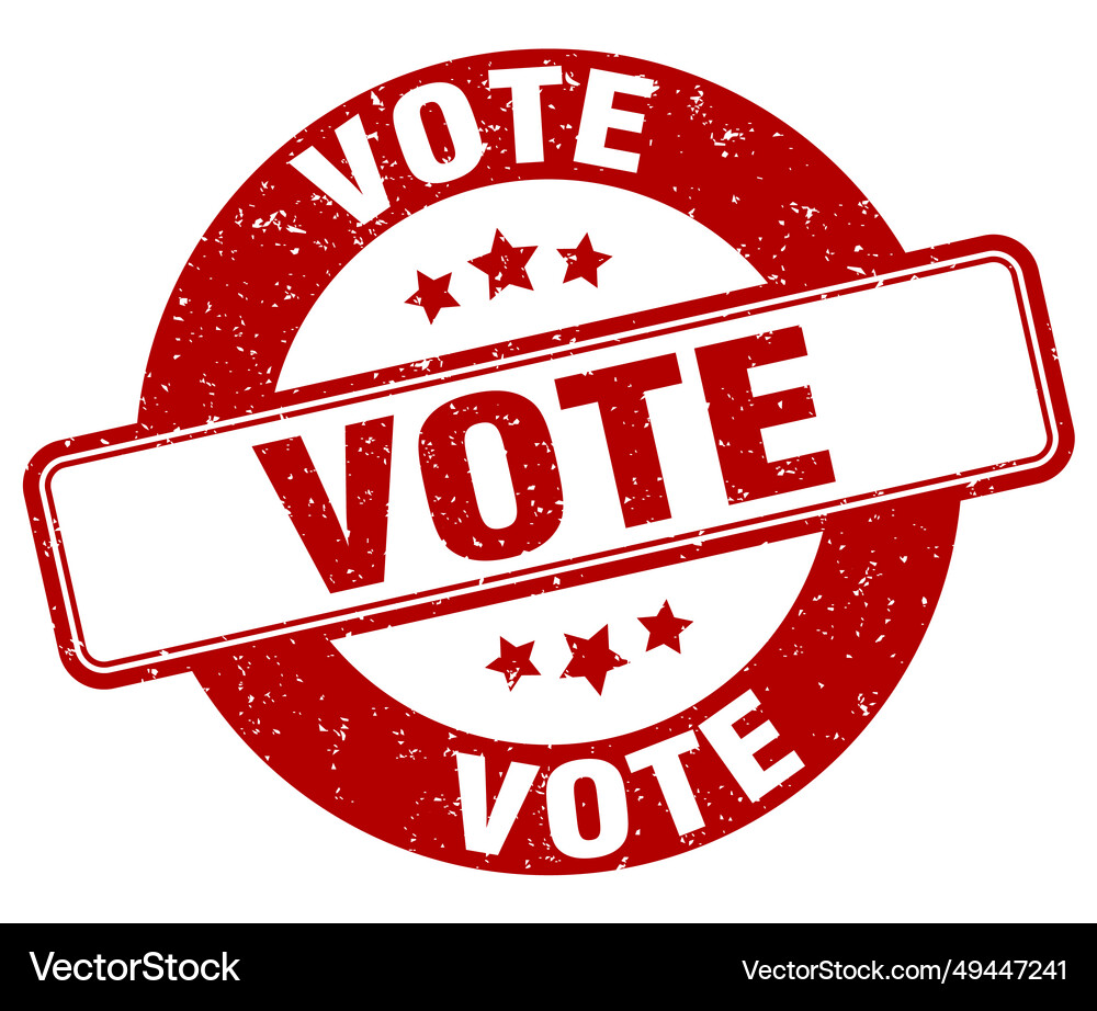 Vote stamp label round grunge sign Royalty Free Vector Image