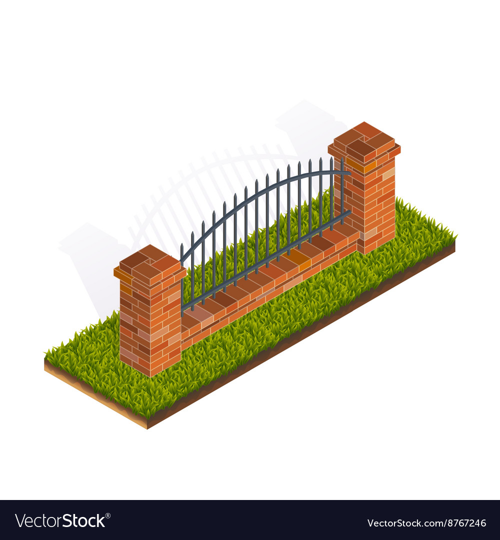 Fence isometric Royalty Free Vector Image - VectorStock