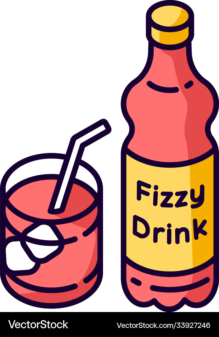 Fizzy drink rgb color icon Royalty Free Vector Image