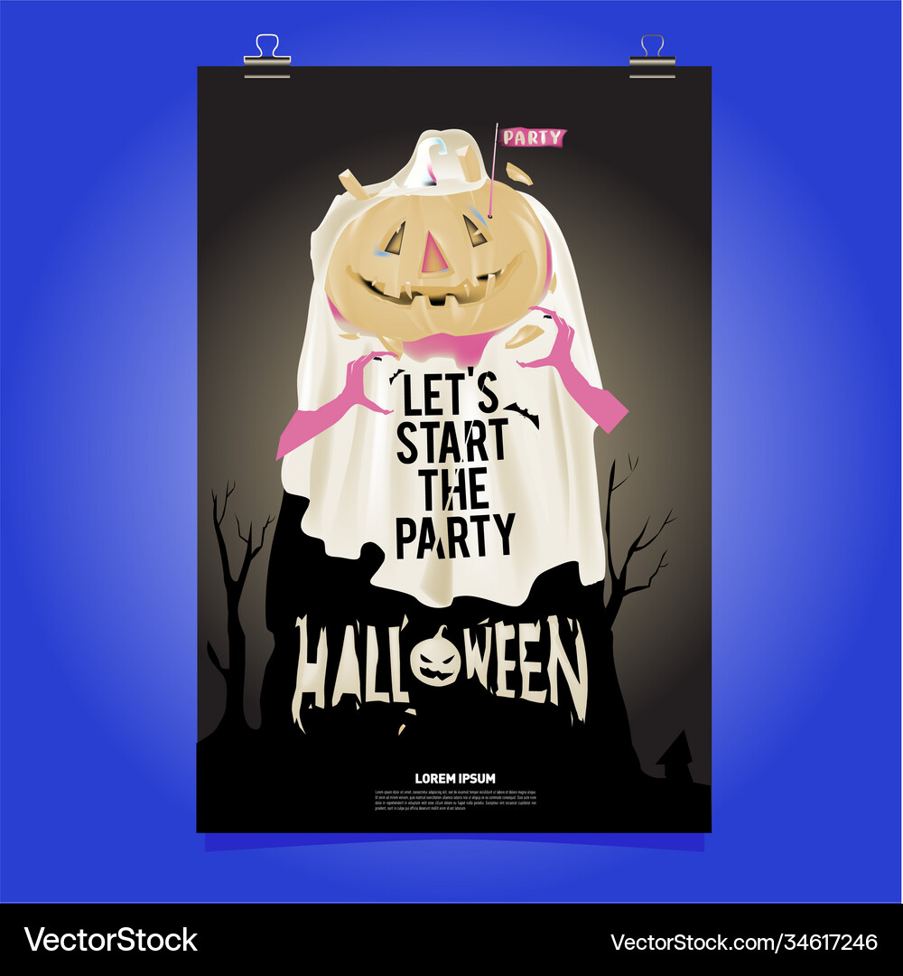 Happy halloween poster party Royalty Free Vector Image