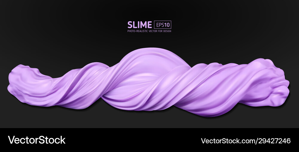 Purple realistic slime on a black background Vector Image
