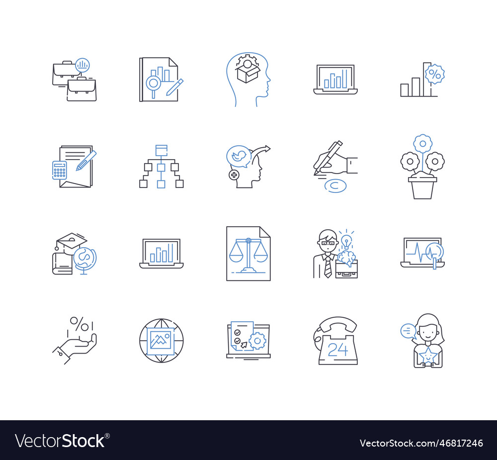 Risk assessment line icons collection probability Vector Image