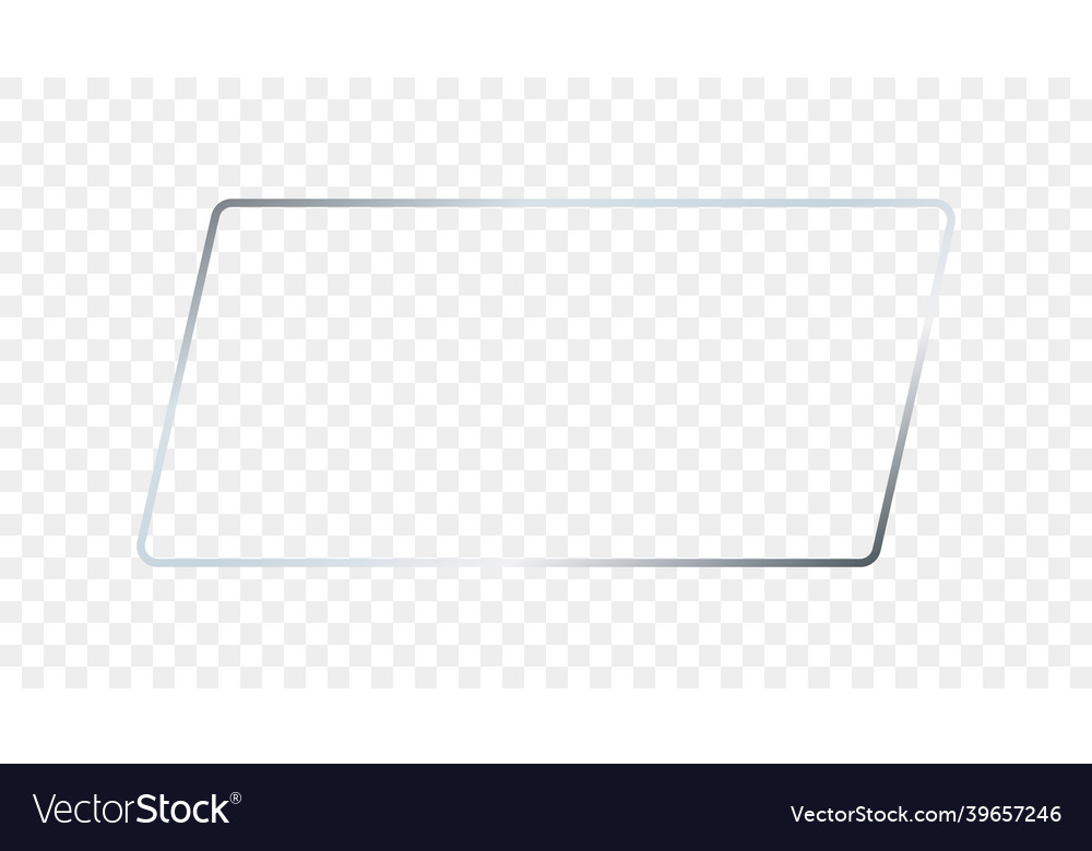 Silver glowing rectangular shape frame Royalty Free Vector