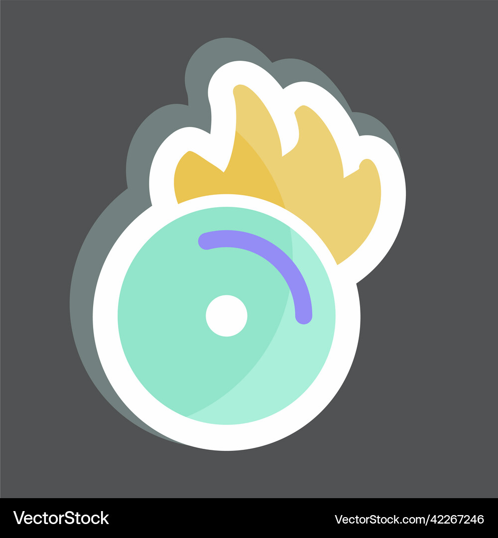 Sticker cd on fire suitable for music symbol Vector Image