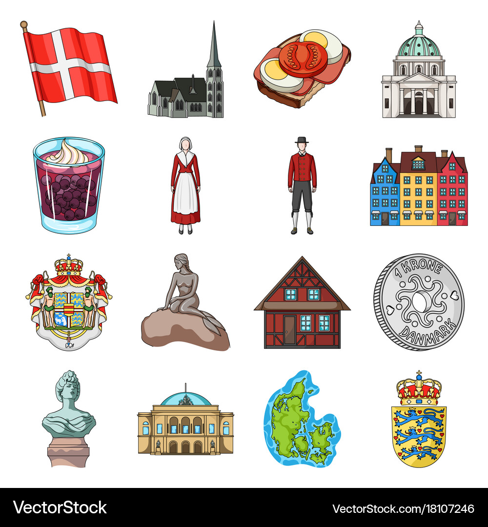 Symbol denmark buildings and other web icon Vector Image