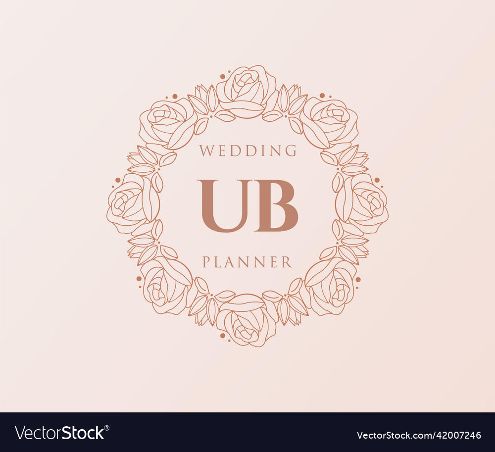 Ub initials letter wedding monogram logos Vector Image