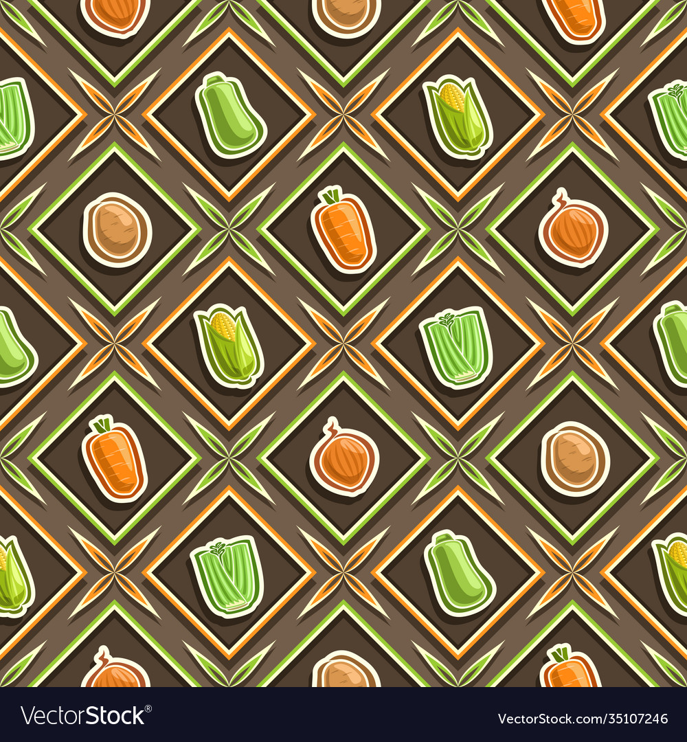Vegetable seamless pattern Royalty Free Vector Image