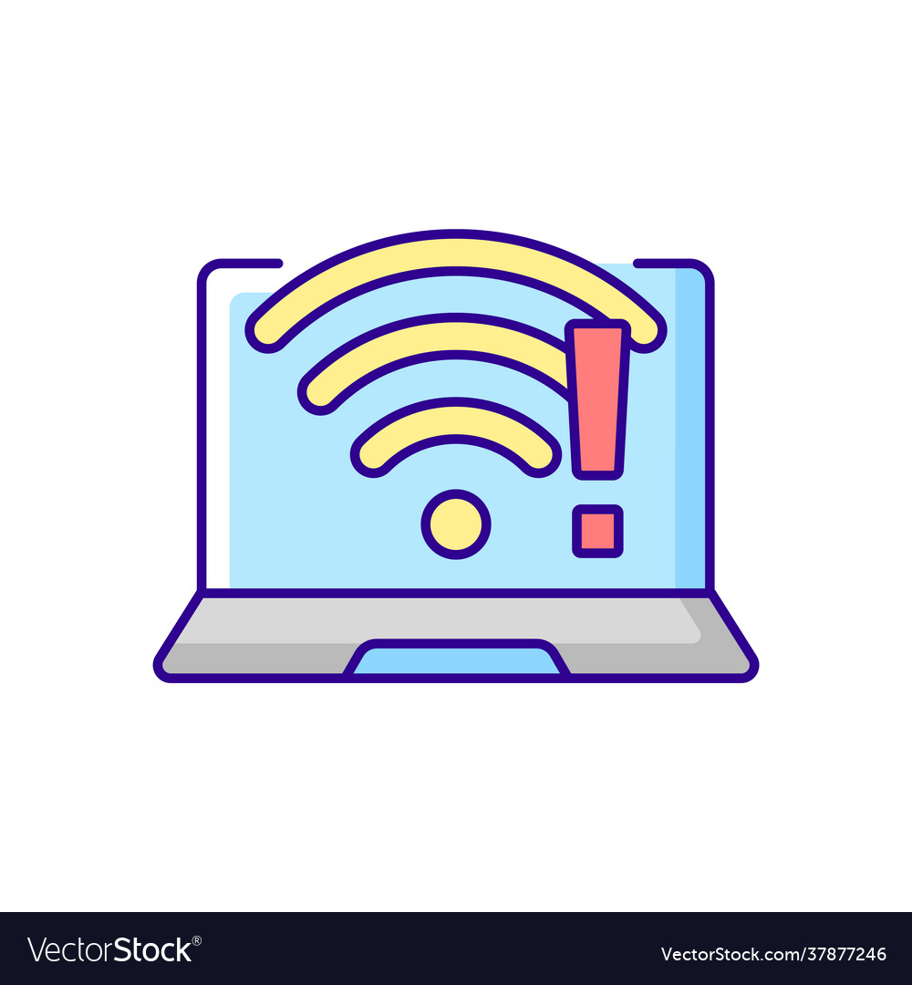 Wi fi does not work rgb color icon Royalty Free Vector Image Wi fi does not work rgb color icon Royalty Free Vector Image