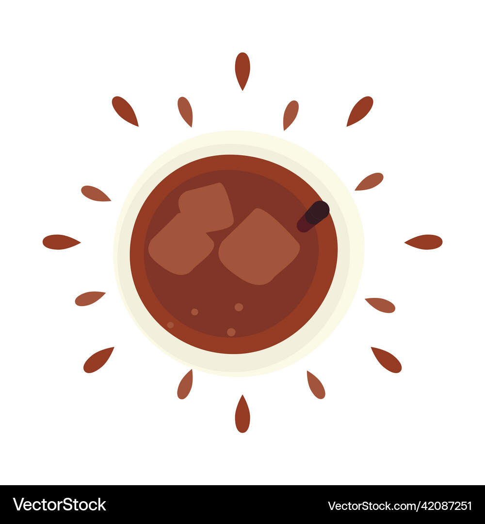 Abstract icon juicy cola with ice with splash Vector Image