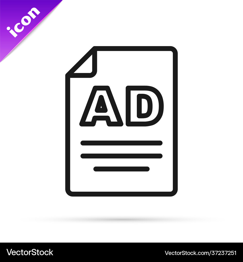 Black line advertising icon isolated on white Vector Image