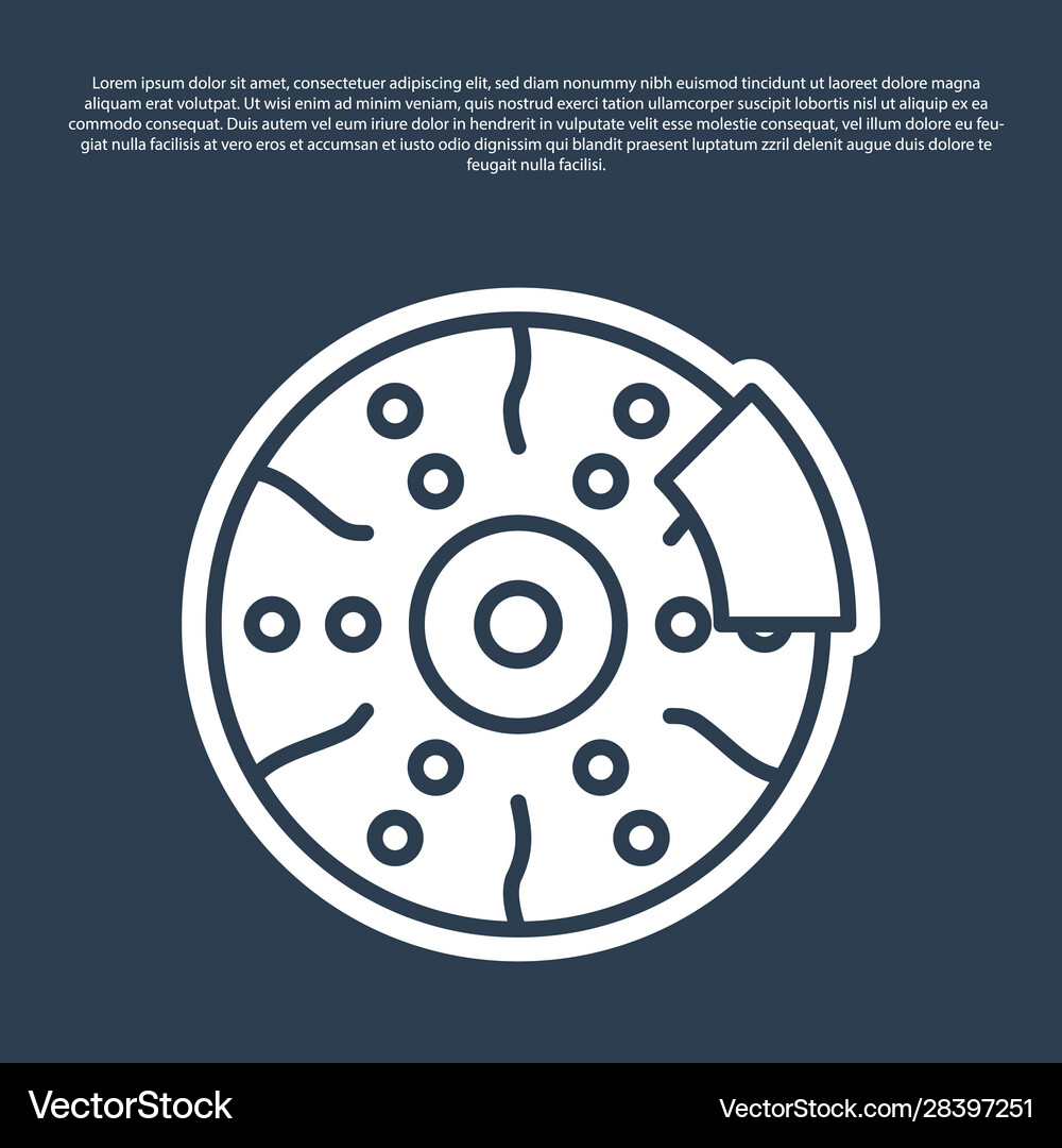 Blue line car brake disk with caliper icon Vector Image