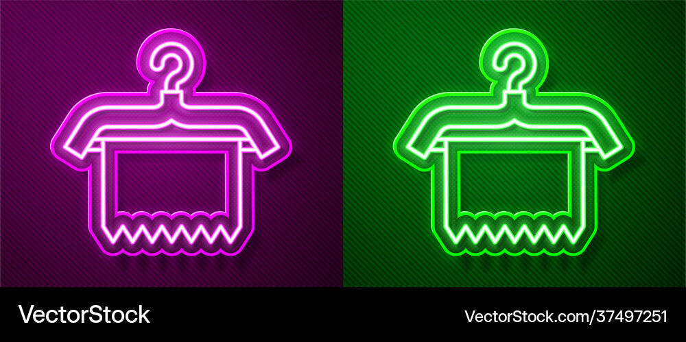 Glowing neon line hanger wardrobe icon isolated Vector Image