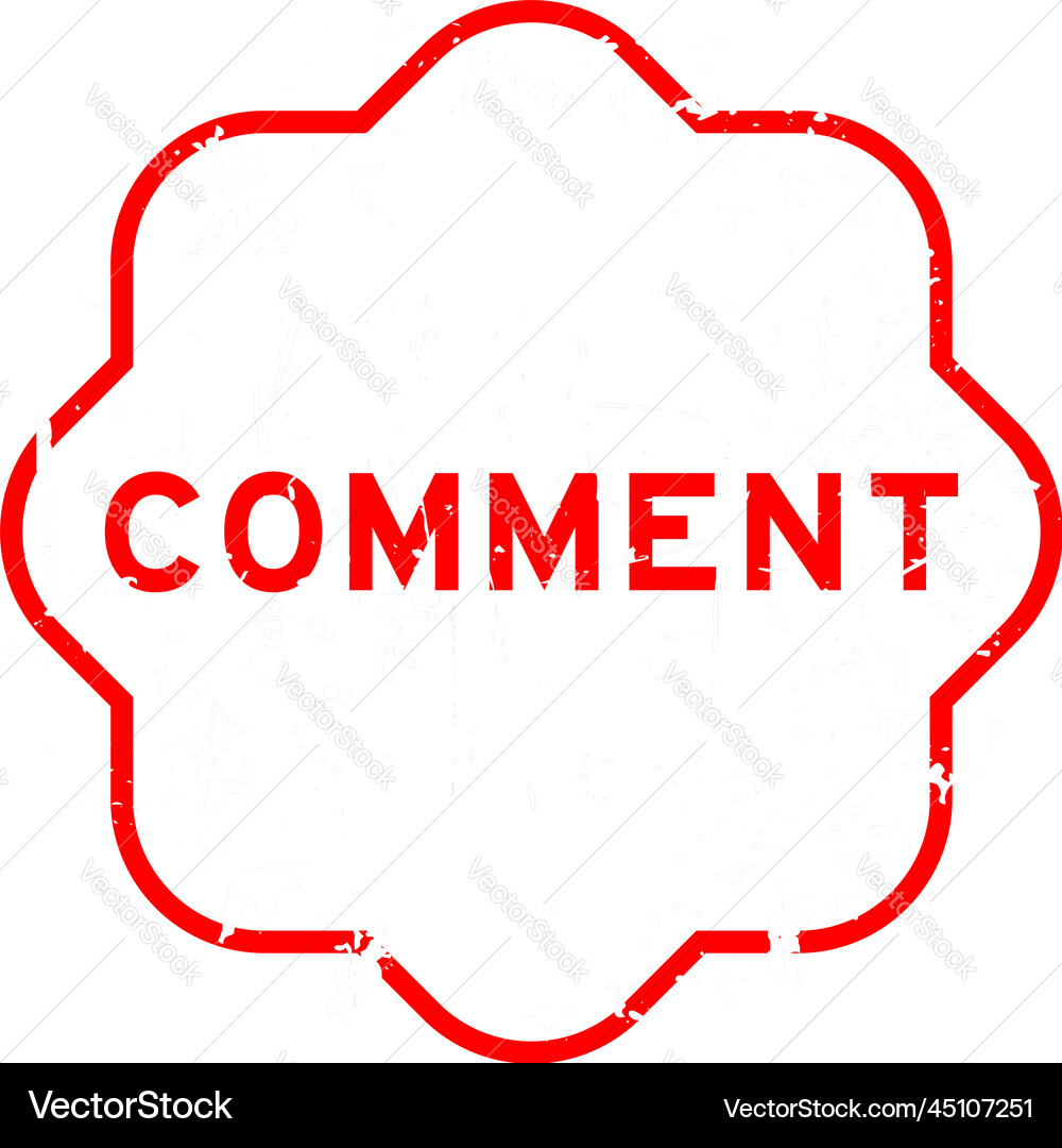 Grunge red comment word rubber seal stamp Vector Image