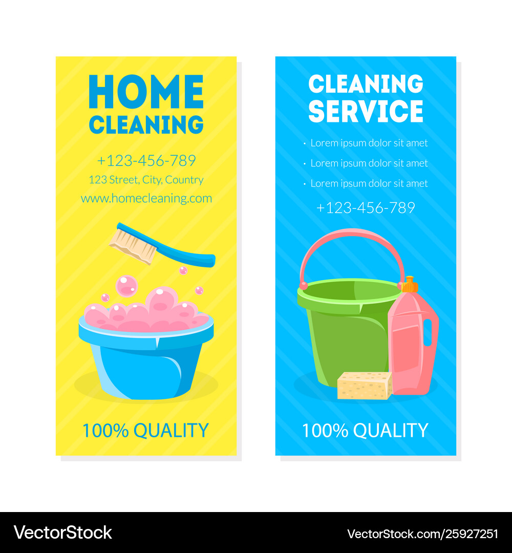 Home cleaning service vertical banner card Vector Image