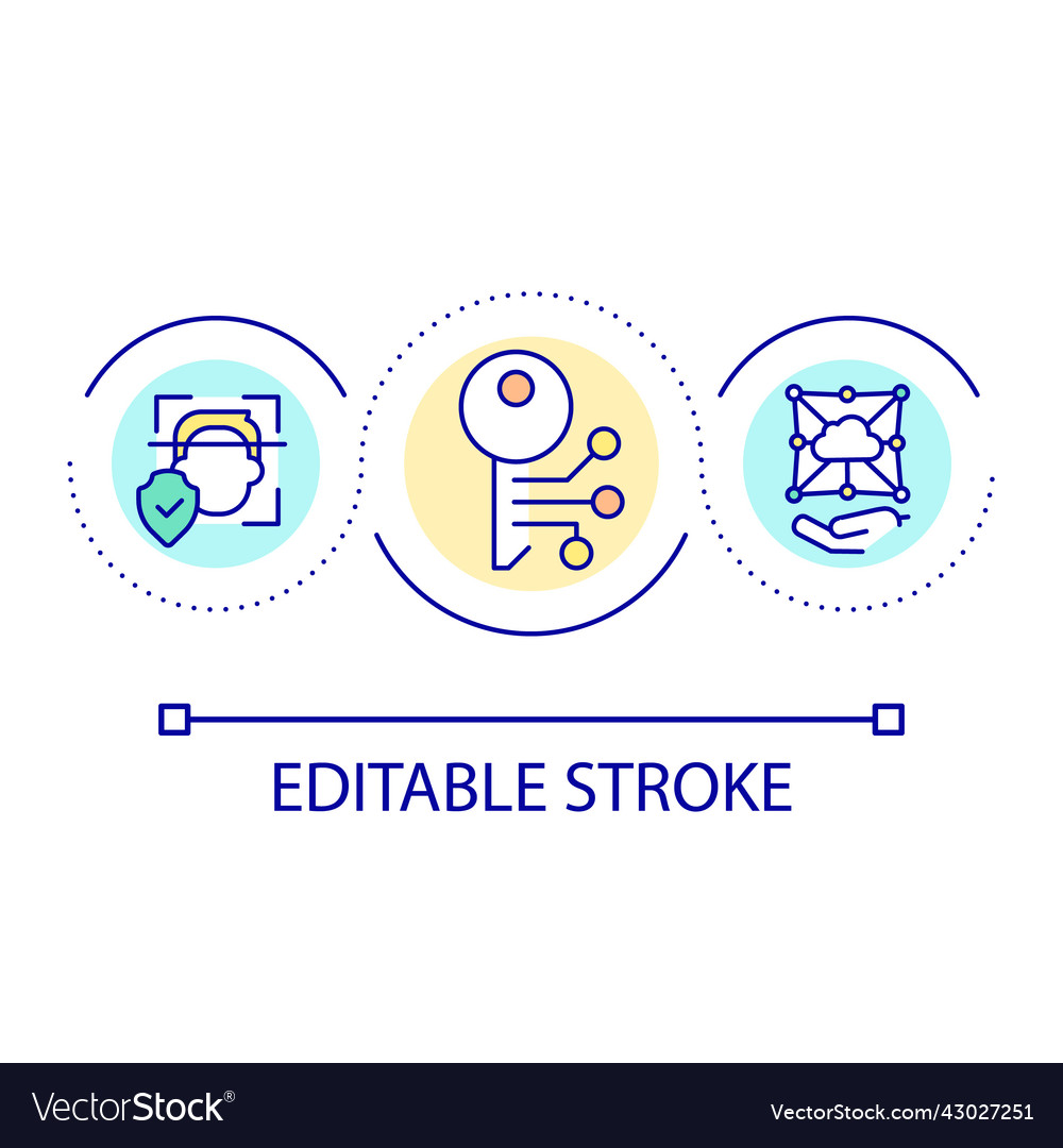 Key management in cloud computing loop concept Vector Image