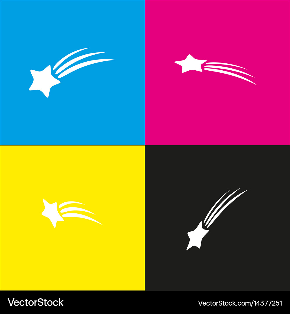 Meteor shower sign white icon Royalty Free Vector Image