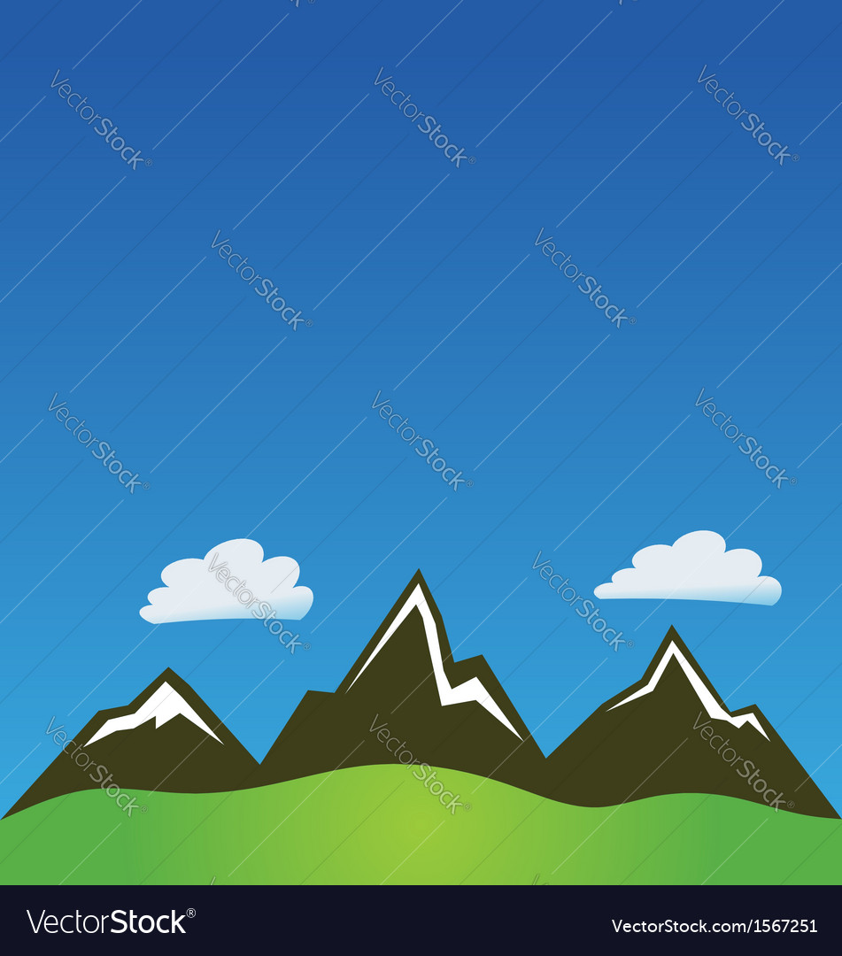 Mountain clouds background Royalty Free Vector Image