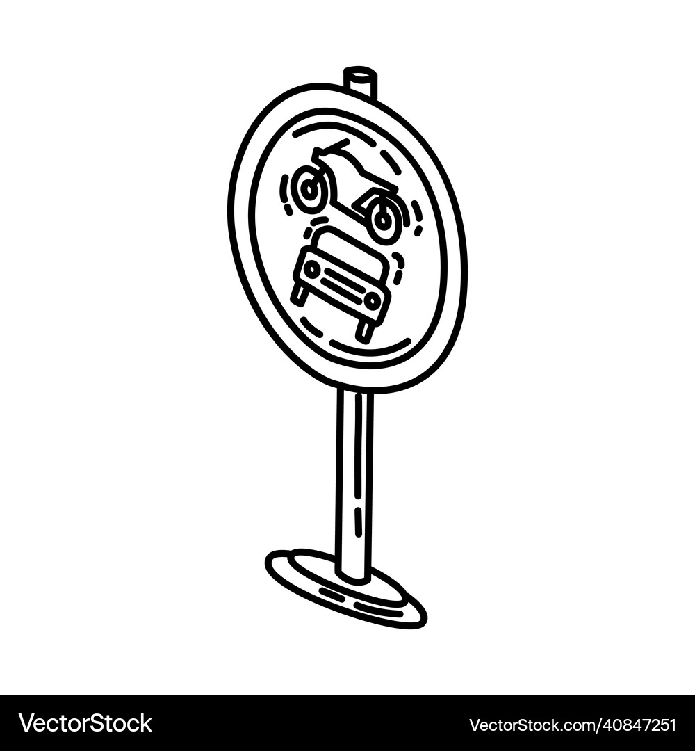 No motor vehicles icon doodle hand drawn Vector Image