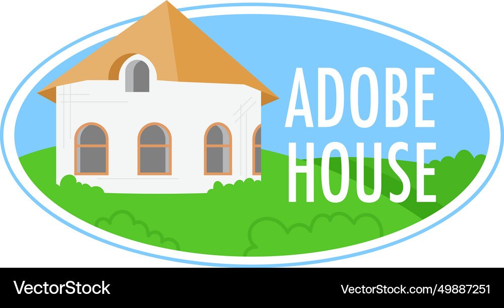 Of a traditional adobe house with a Royalty Free Vector
