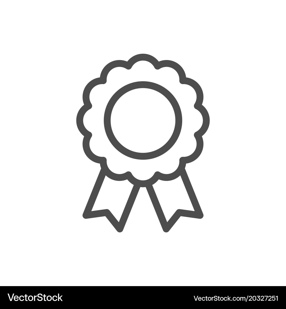 Quality badge line icon Royalty Free Vector Image