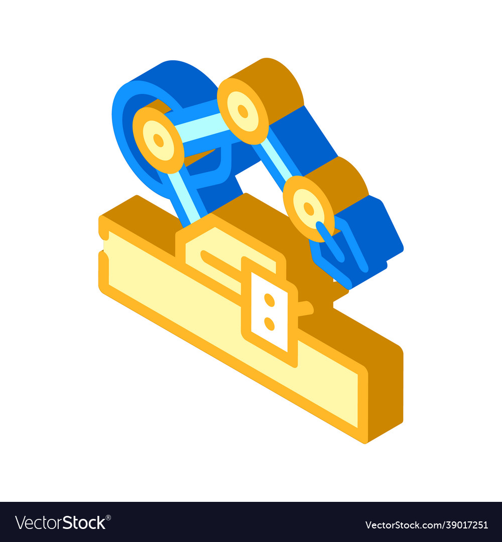 Robotic Arm Robot Isometric Icon Royalty Free Vector Image