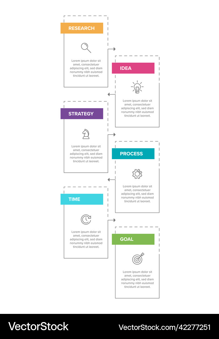 Vertical infographic design with icons and 6 Vector Image