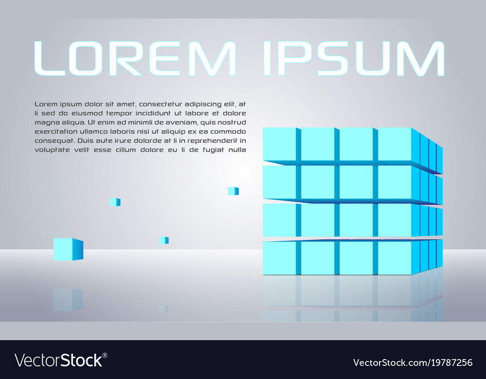 Abstract colorful background with blue cubes Vector Image