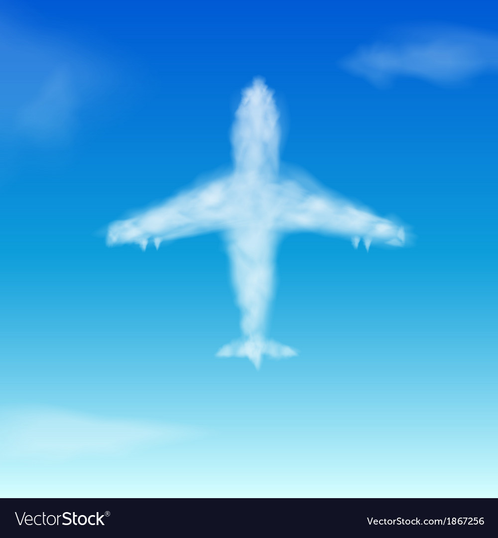 Airplane cloud Royalty Free Vector Image - VectorStock