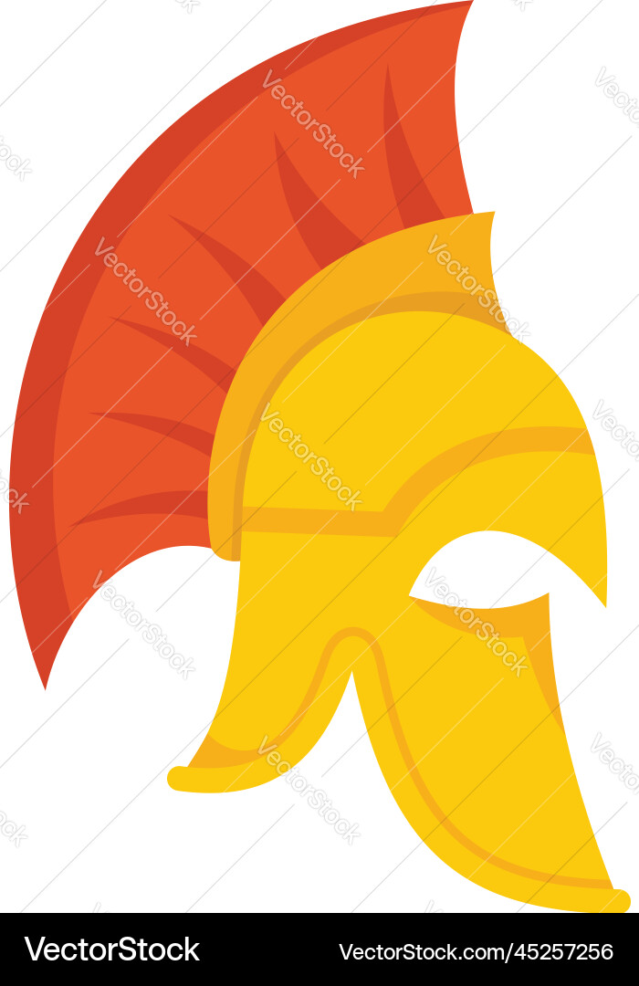 Ancient greek helmet icon flat spartan Royalty Free Vector