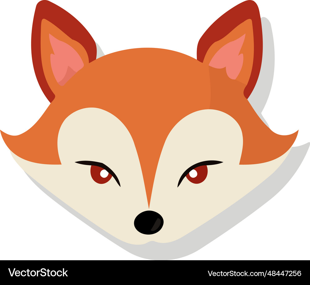 Animal mammal fox orange fluffy Royalty Free Vector Image