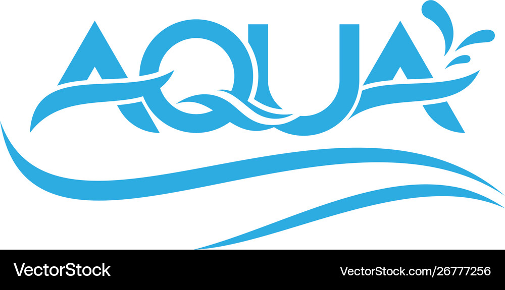 Aqua water wave symbol and icon Royalty Free Vector Image