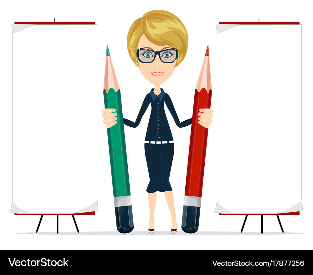 Beautiful young woman writing on copy space Vector Image