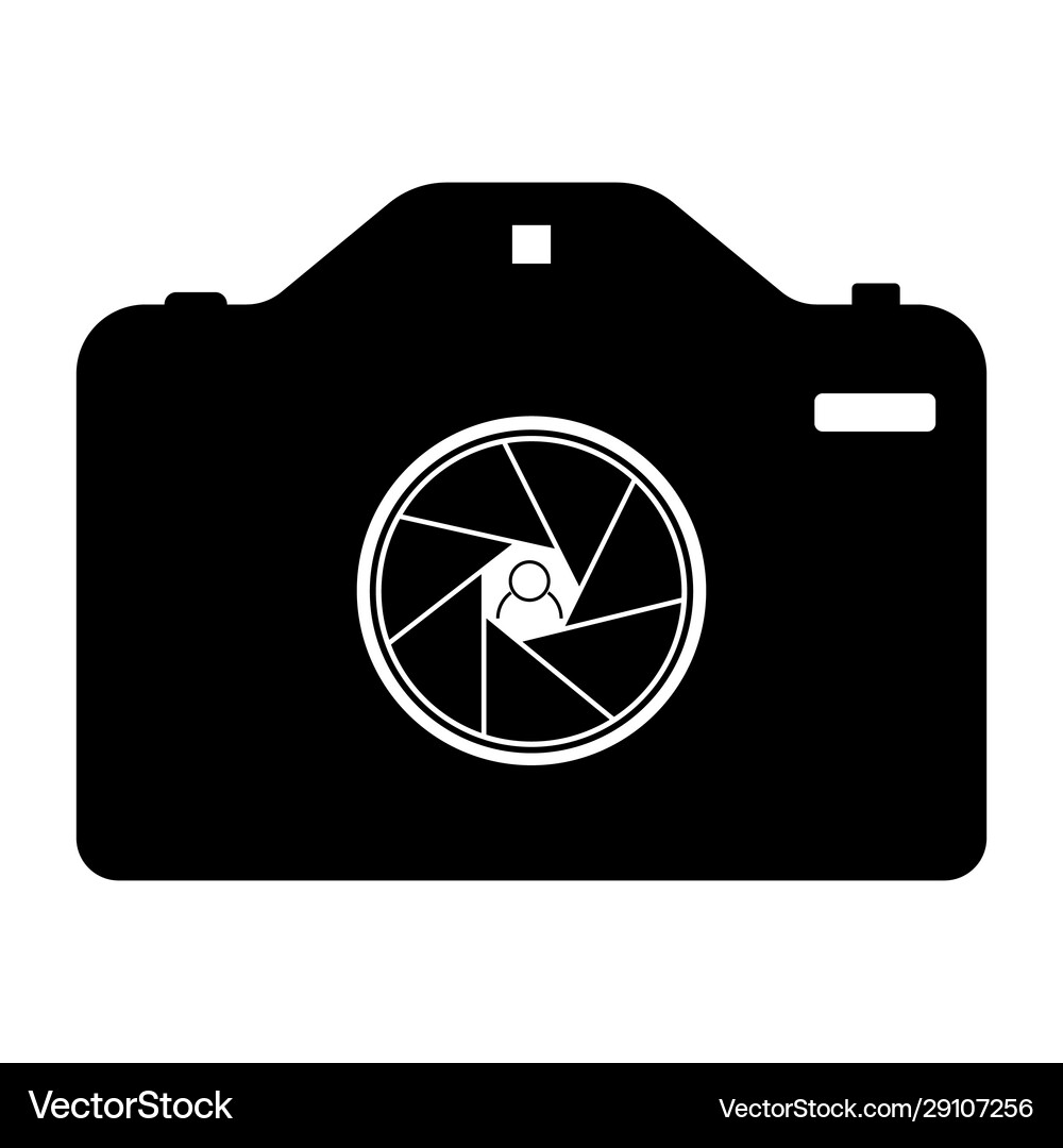 Camera in black tone with a diagram Royalty Free Vector