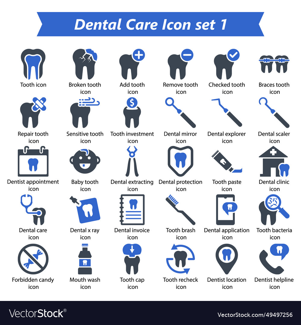 Dental care icon set 1 Royalty Free Vector Image Dental care icon set 1 Royalty Free Vector Image