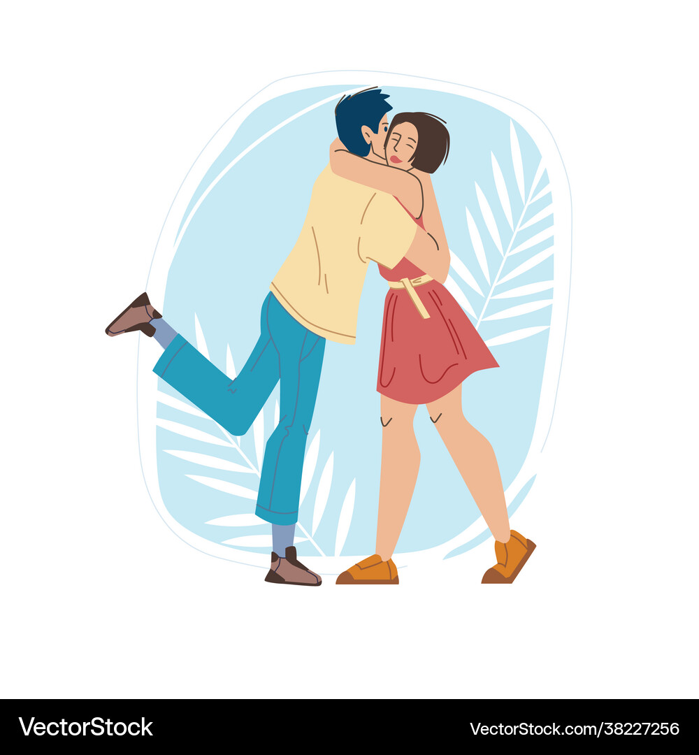 Flat cartoon characters friends couple Royalty Free Vector