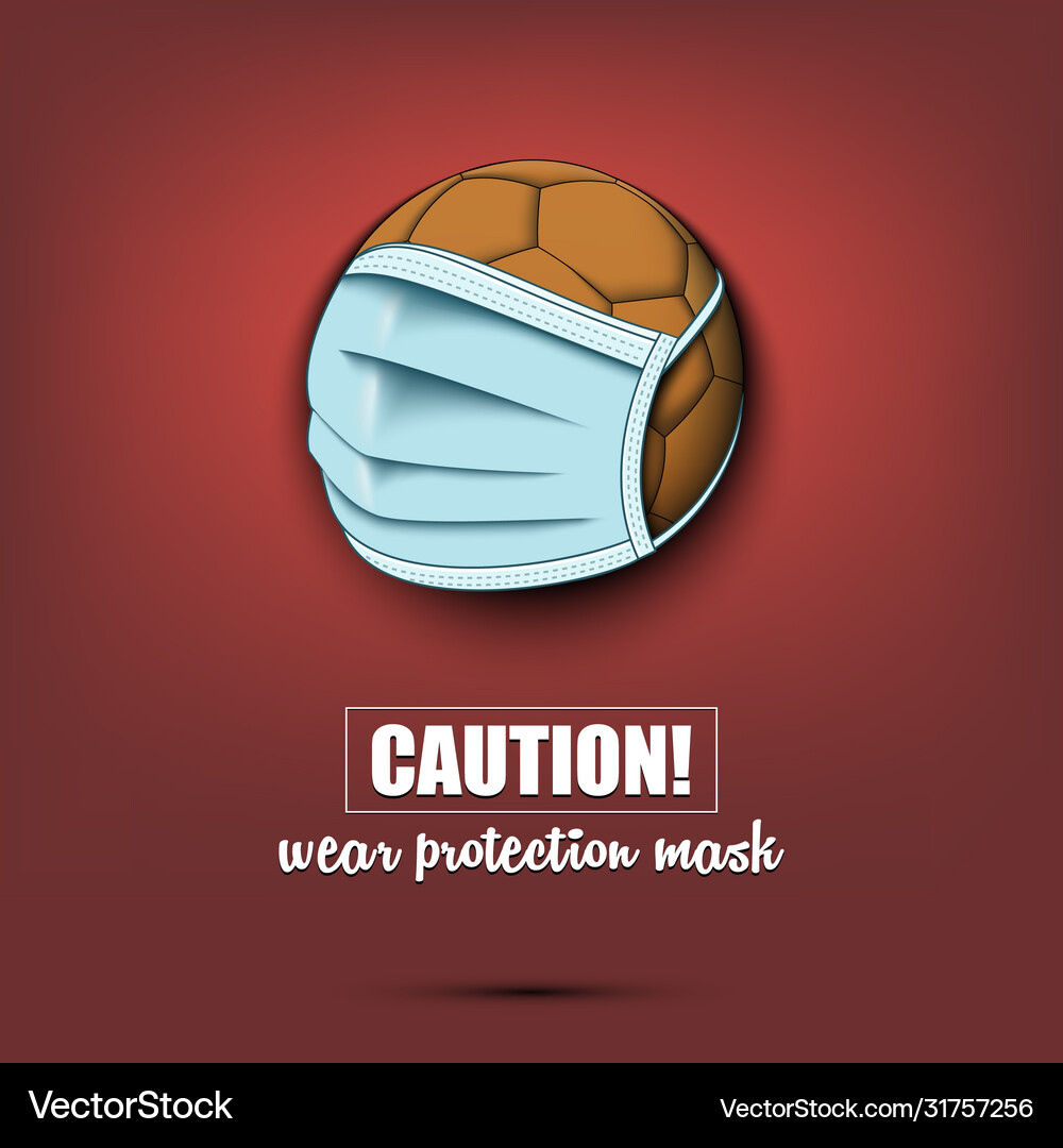Handball ball with a protection mask Royalty Free Vector