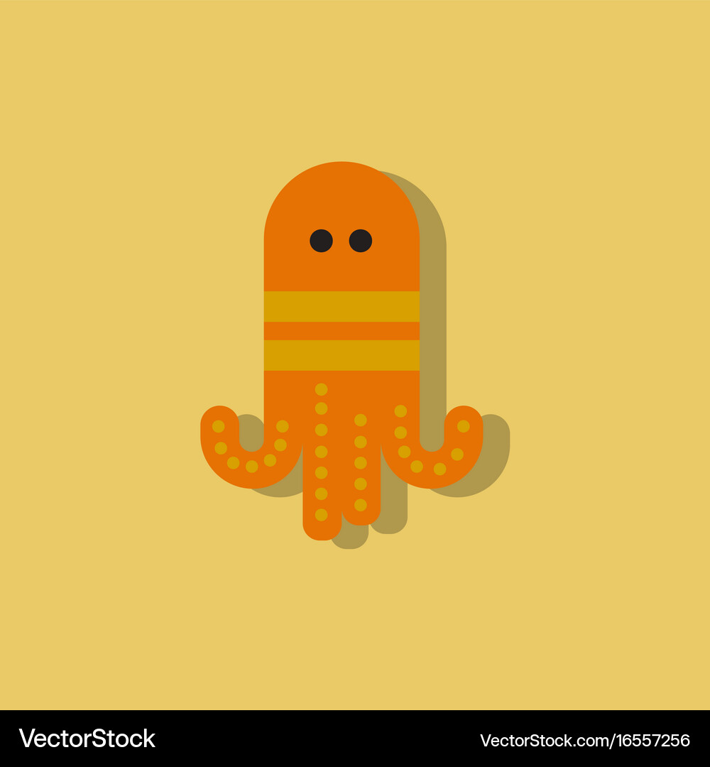 Octopus cartoon in sticker style Royalty Free Vector Image