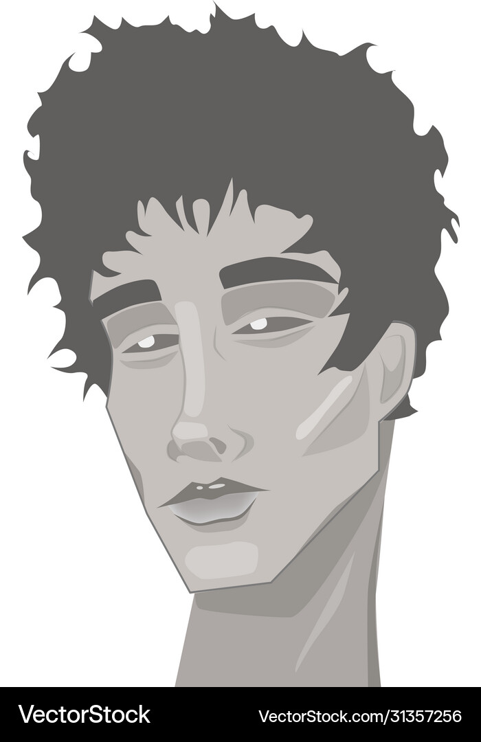 Portrait a young man with serious face Royalty Free Vector